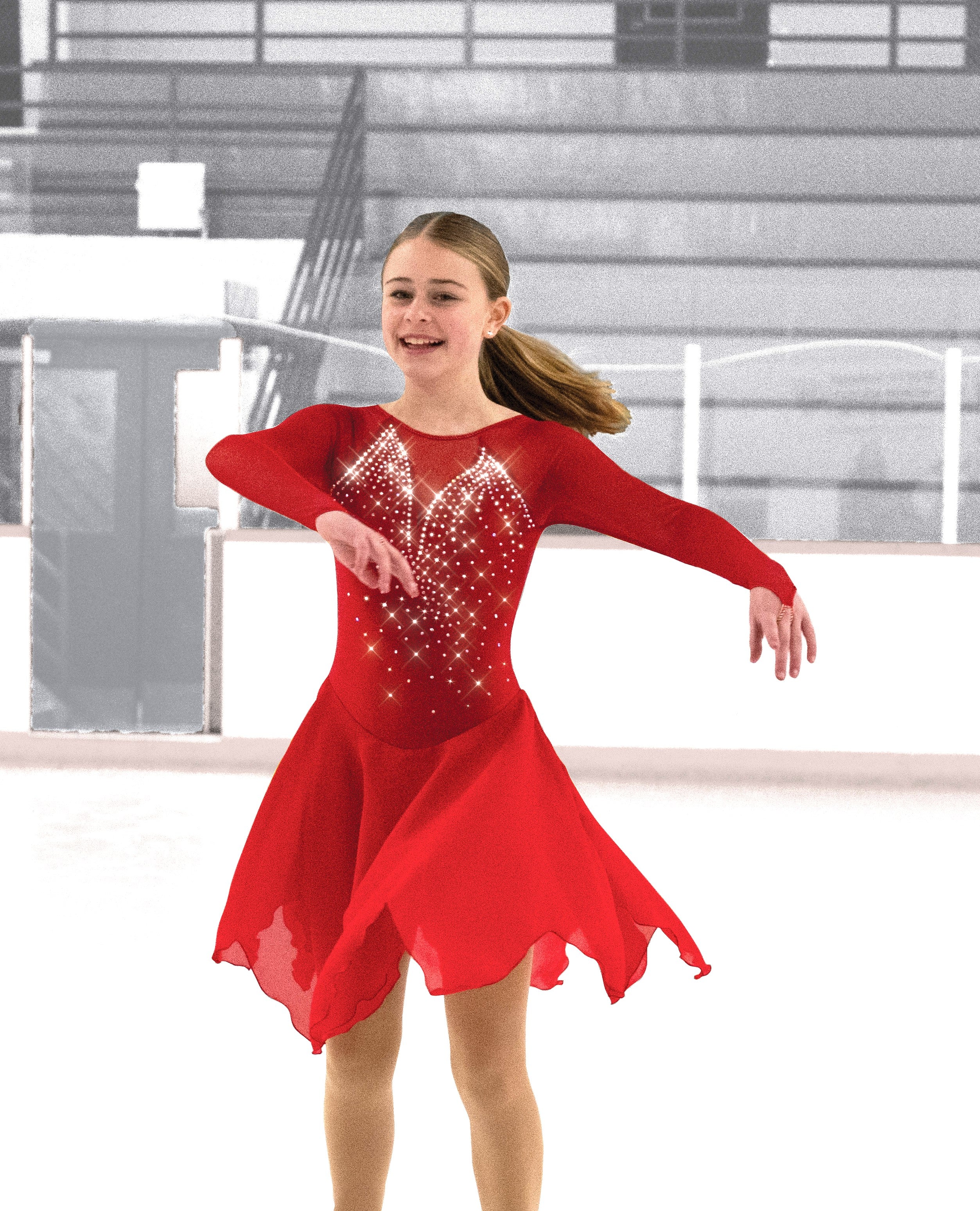 Jerry's Rhinestone Rhumba #209 Dance Beaded Skating Dress - Ruby Red ...