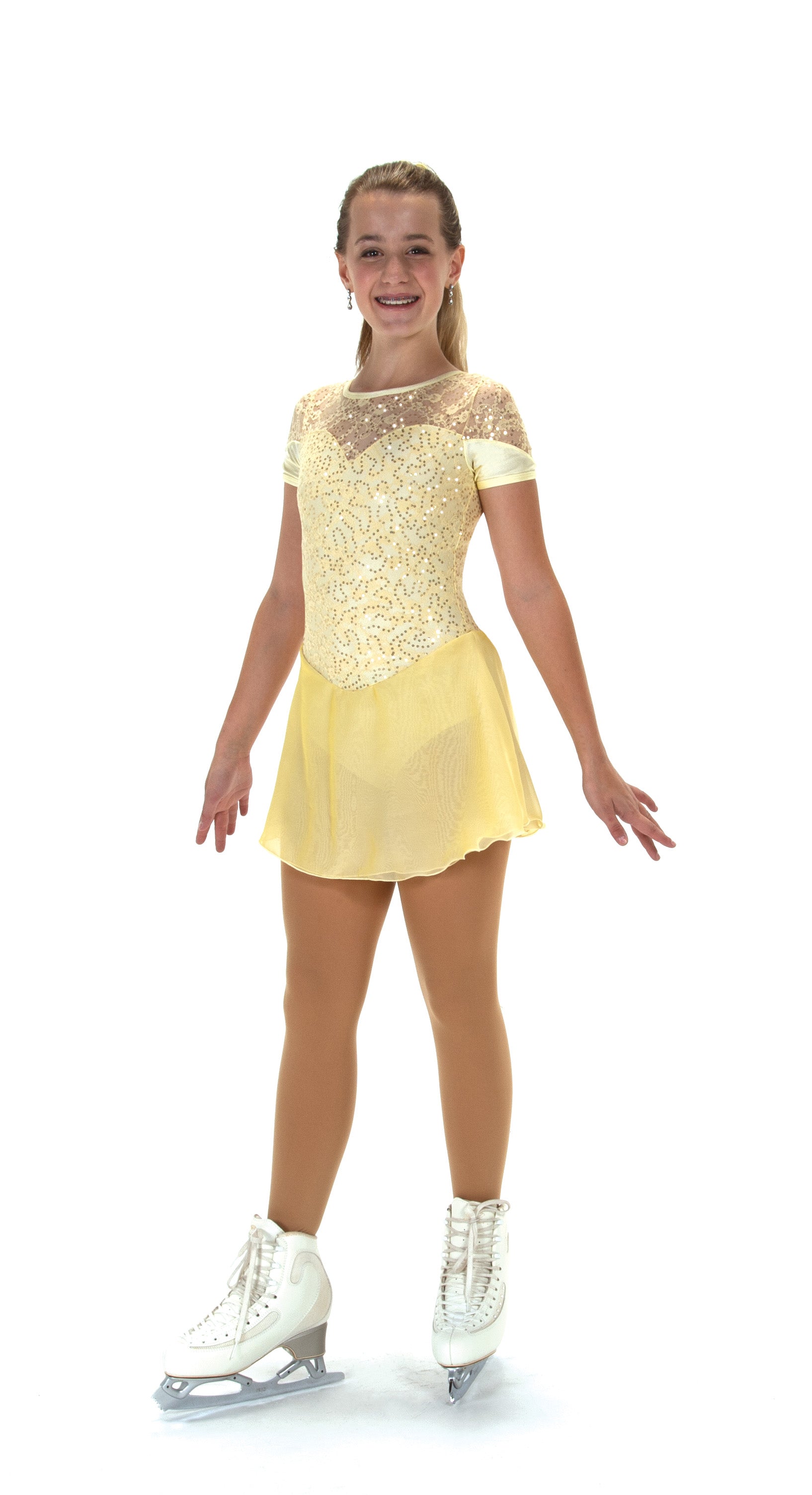 Jerry's Ready to Ship Softly Sequins #528 Skating Dress - Soft Yellow ...