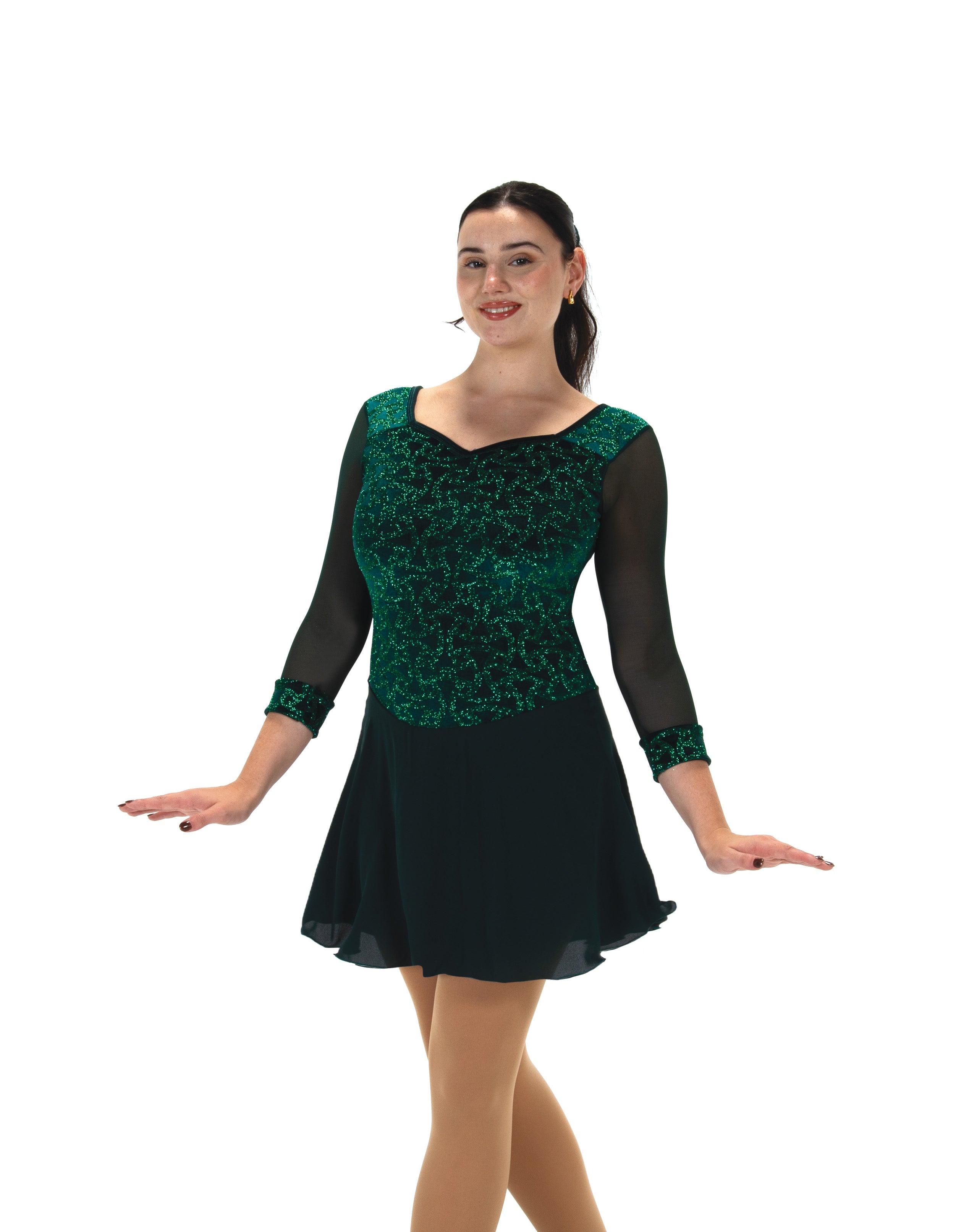 Jerry's Ready to Ship Sheen of Green #572 Skating Dress | Northern Ice ...
