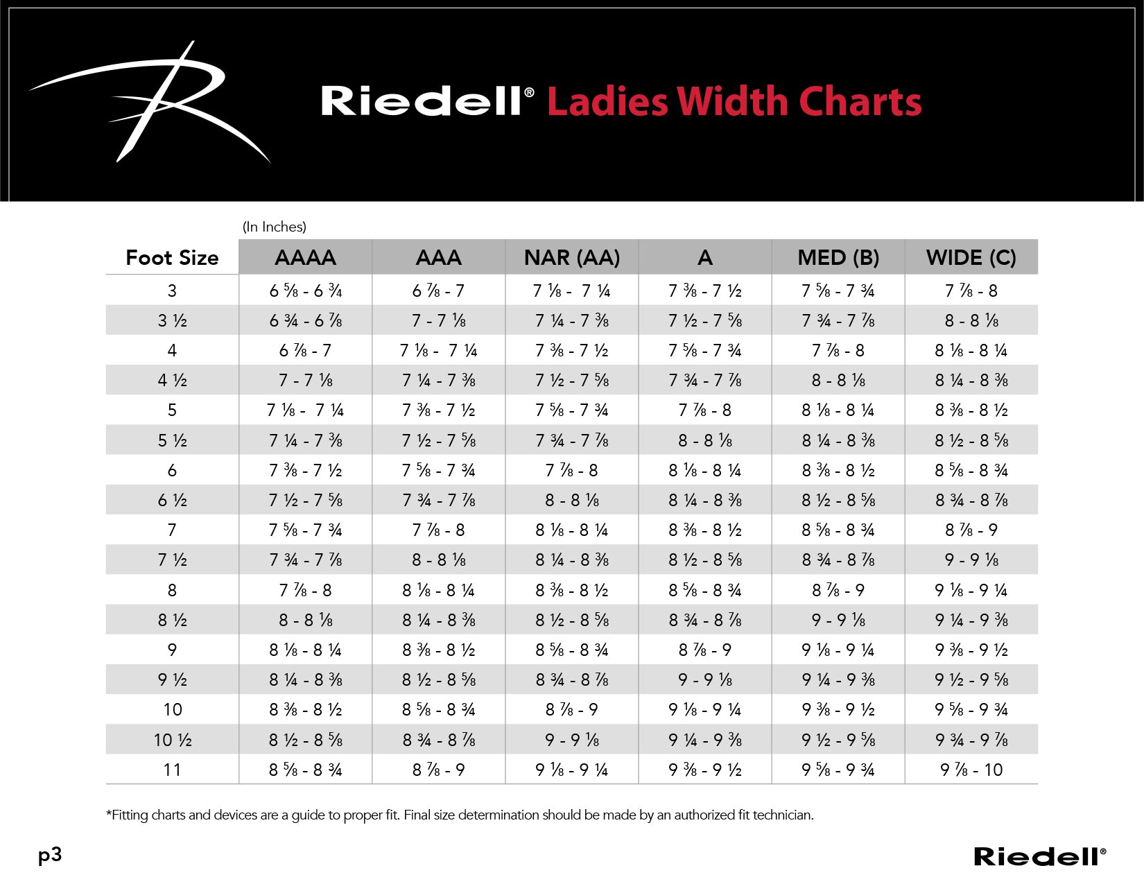 Size Chart | Northern Ice and Dance